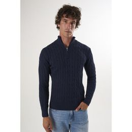 Felix Hardy Herren Stehkragenpullover &raquo;Kabelstrick-Pullover mit halbem Rei&szlig;verschluss&laquo; L