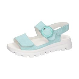 Waldl&auml;ufer Waldl&auml;ufer Damen Plateausandale &raquo;H-NELE&laquo; Sommerschuh, Sandalette, Klettschuh in Komfortweite H (= sehr weit) blau 6 (39)