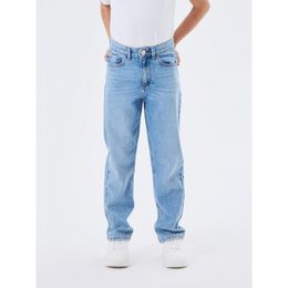name it M&auml;dchen Straight-Jeans &raquo;NKFROSE HW STRAIGHT JEANS 9222-BE NOOS&laquo; blau 128, N-Gr