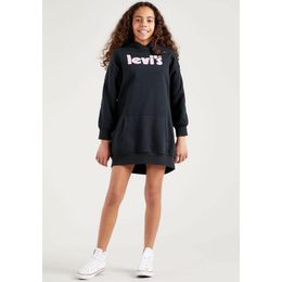 Levi's Kids M&auml;dchen Levi's Kids Sweatkleid &raquo;SWEATSHIRT DRESS WITH TAPI&laquo; K&auml;ngurutasche for GIRLS schwarz 10/140, N-Gr