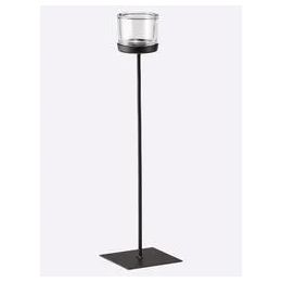 Heine HOME Windlicht, braun (schwarzbraun), B/H/T: 10cm x 40cm x 10cm, Kerzenhalter, Windlicht