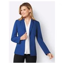 Jackenblazer Classic Basics "Blazer", Damen, Gr. 54, blau (royalblau), 100% Polyester, Blazer
