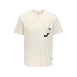 Only & Sons Only & Sons T-Shirt 'ONSPERRY' Herren Gr&ouml;&szlig;e M dunkelblau / eierschale