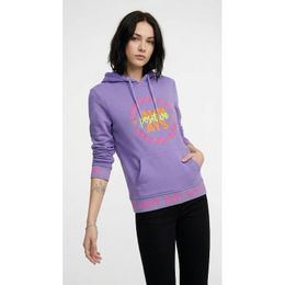Zwillingsherz Damen Hoodie &raquo;"Always Positive"&laquo;, Kapuze, Stickerei, Fronttasche, B&uuml;ndchen-Schriftzug, Langarm lila SM (S/M)