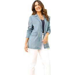 Damen Jeansblazer mit Reverskragen blue-bleached, Gr&ouml;&szlig;e 38
