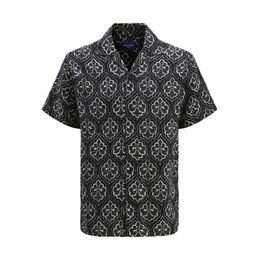 Jack & Jones JACK & JONES Button Up Shirt 'JORHydra Noto' male size XL Black / White