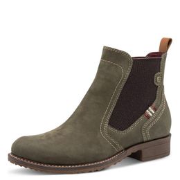 Tamaris Damen Chelseaboots , Blockabsatz, Stiefelette mit Kontrastn&auml;hten und Kontrastdetails 39