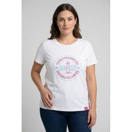 Zwillingsherz Damen T-Shirt &raquo;"Heimat des Herzens"&laquo; Stickerei, Kurzarm, Rundhalsausschnitt, maritim wei&szlig; M