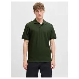 Jack & Jones Poloshirt JACK & JONES "JJEAUSTIN POLO SS NOOS", Herren, Gr. L, duffel bag detail:classic, Jersey, Obermaterial: 58% Polyester, 40% Baumwolle, 2% Elasthan, unifarben, regular fit normal, ohne Ausschnitt, gerader Abschluss, Shirts, Materialmix, regular fit