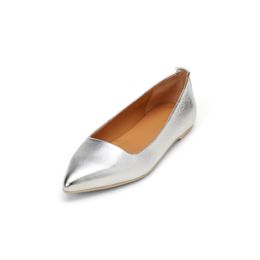 Marc O'Polo Ballerina MARC O'POLO "aus edlem Lammleder", Damen, Gr. 37, silber (m145), Obermaterial: 100% Leder, unifarben, Schuhe Ballerina