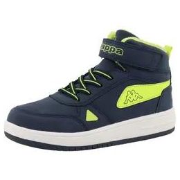 Sneakerboots Kappa "Jello", Jungen, Gr. 31, denim, lime, Synthetik, Schuhe Sneakerboots, Winterschuhe, Winterboots, Sneaker, gef&uuml;ttert