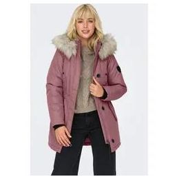 Parka Only "ONLIRIS FUR WINTER PARKA LIFE CC OTW", Damen, Gr. S, rose braun detail:nature fur, Web, Obermaterial: 100% Polyester, unifarben, regular fit taillenbedeckt, hoch geschlossener Ausschnitt, B&uuml;ndchen, Jacken Parka, Kunstfaser