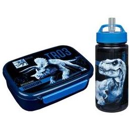 Lunchbox Scooli "Brotdose & Trinkflasche, Jurassic World", Kinder, blau (jurassic world), Lebensmittelaufbewahrungsbeh&auml;lter Lunchbox, mit Trinkflasche