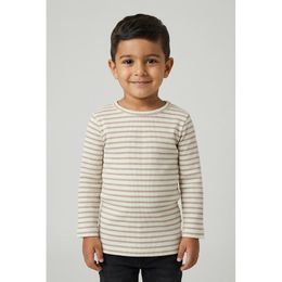 name it Jungen Langarmshirt &raquo;NMNBANI LS XSL TOP NOOS&laquo; Ringel-Look in toller Rippen-Qualit&auml;t beige 86