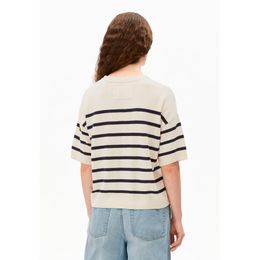 armedangels T-Shirt Stripe Linen Blend in beige marine | Gr.: xs