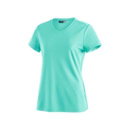 Maier Sports Damen T-Shirt &raquo;Trudy&laquo; Damen Kurzarmshirt, leichtes Sommer Funktionsshirt, V-Ausschnitt blau 36