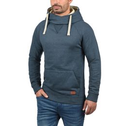 Kapuzenpullover Blend "BHSales", Herren, Gr. S, blau (ensign blau), Sweatware, 60% Baumwolle, 40% Polyester, unifarben, regular fit, ohne Ausschnitt, eingesetzt, Pullover Kapuzenpullover, Kapuzensweatshirt mit Cross-Over Kragen