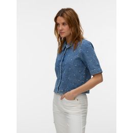V&eacute;ro Moda Vero Moda Damen Jeansbluse &raquo;VMDIONNE 2/4 EMB DENIM SHIRT RA375&laquo; Baumwollmischung, regular fit, Stickerei S