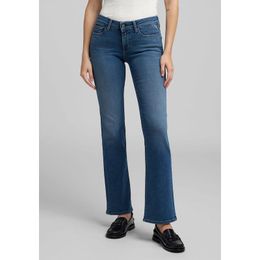 Replay Damen Bootcut-Jeans &raquo;NEW LUZ&laquo; mit gesticktem R an der Ges&auml;&szlig;tasche 26, L&auml;nge 30
