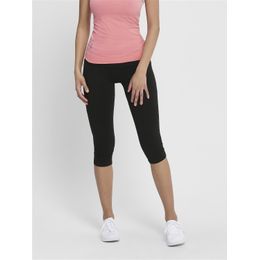 Leggings Only Play "ONPFOLD JAZZ TRAINING PANTS", Damen, Gr. L, N-Gr, schwarz, Jersey, Obermaterial: 92% Baumwolle, 8% Elasthan, unifarben, Hosen Leggings, mit breitem Umschlagbund