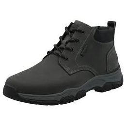 Schn&uuml;rboots Rieker, Damen, Gr. 43, schwarz (dunkelgrau, schwarz), Nubukleder, Schuhe Schn&uuml;rboots, Stiefelette, Casual Boots mit Schaftrandpolsterung, TEX-Membran