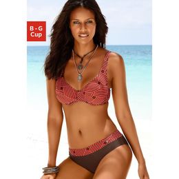 s.Oliver Damen s.Oliver B&uuml;gel-Bikini mit grafischem Druckdesign rot 48, Cup F