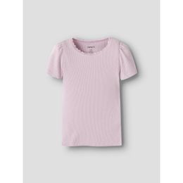 name it M&auml;dchen Kurzarmshirt &raquo;NMFKAB TOP NOOS&laquo; Baumwollmischung, Spitze, Puff&auml;rmel 92