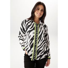 Aniston Selected Damen Aniston SELECTED Hemdbluse im Zebra-Look allover mit kontrastfarbigen Streifen - NEUE KOLLEKTION 36