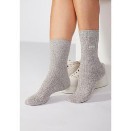 Copenhagen Studios Damen Basicsocken 1 Paar tlg. gerippt mit Logo Stickerei 39-42