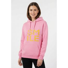 Zwillingsherz Damen Hoodie &raquo;"Alissa"&laquo;, Langarm, Kapuze, Neon-Details, Kordelzug, Frontprint, K&auml;ngurutasche pink L/XL (L/XL)
