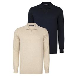 Felix Hardy Herren Polokragenpullover &raquo;Pullover mit Polo-Kragen 2er-Pack&laquo; XL