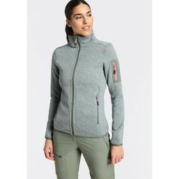 CMP Damen CMP Strickfleecejacke &raquo;KNITTED MELANGE FLEECE WOMAN JACKET&laquo; W&auml;rmeisolierend & Schnell trocknend & Atmungsaktiv, &Uuml;bergangsjacke 44