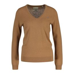 Gant Damen V-Ausschnitt-Pullover &raquo;EXTRAFINE LAMBSWOOL V-NECK&laquo; gr&uuml;n S