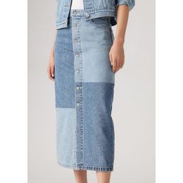 Levi's Levi's Damen Midirock &raquo;BUTTON MIDI SKIRT PAT&laquo; mit Knopfleiste blau 29