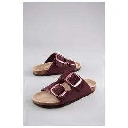 Pantolette ANISTON SHOES, Damen, Gr. 39, rot (bordeaux), Veloursleder, Schuhe Pantolette, Hausschuh, Sommerschuh, Schlappen - NEUE KOLLEKTION