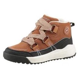 Schn&uuml;rboots Skechers "YANA", Damen, Gr. 37, schwarz (braun, schwarz), Veloursleder, kontrastfarbene Details, Schuhe Schn&uuml;rboots, High Top Sneaker, Schn&uuml;rschuh mit auff&auml;lliger Schn&uuml;rung