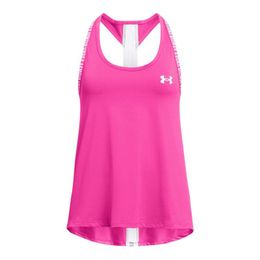 Under Armour M&auml;dchen Trainingstop &raquo;TECH KNOCKOUT TANK&laquo; f&uuml;r Jugendliche, f&uuml;r Fitness, mit Logodruck und Logoschriftz&uuml;gen pink S