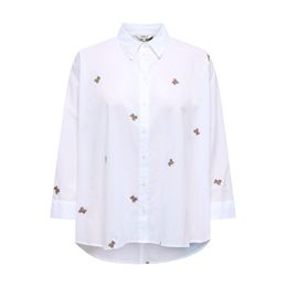 Only Bluse 'ONLNEW LINA GRACE' Damen Gr&ouml;&szlig;e M hellbraun / wei&szlig;