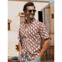 Lerros Herren Lerros Kurzarmhemd &raquo;Kurzarmhemd mit floralem All-over-Print&laquo; XL, Normalgr&ouml;&szlig;en