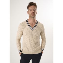 Felix Hardy Herren V-Ausschnitt-Pullover &raquo;Basic-Pullover mit V-Ausschnitt und Zopfmuster&laquo; S