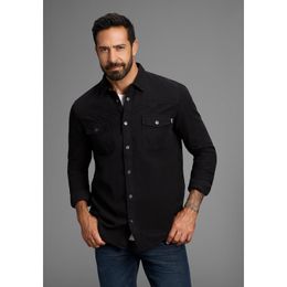 Arizona Herren Jeanshemd Western Stil schwarz 51/52 (5XL), N-Gr