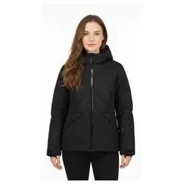Skijacke Icepeak "Icepeak EVELETH", Damen, Gr. 48, basic schwarz, Obermaterial: 100% Polyester. Futter: 100% Polyester. Wattierung: 100% Polyester, regular fit h&uuml;ftlang, hoch geschlossener Ausschnitt, mit Klettverschluss,mit Windstopper,verstellbar, Jacken Skijacke, mit regulierbarer Kapuze und Stehkragen, verstellbare &Auml;rmelb&uuml;ndchen