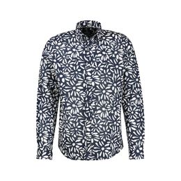 Lerros Herren Lerros Leinenhemd &raquo;Langarmhemd mit floralem Print aus Mischgewebe&laquo; Baumwoll‐Leinen Mix, hautfreundlich, ideal f&uuml;r warme Tage, langarm L,