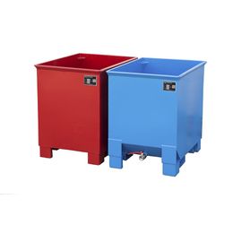 eurokraft pro Sammelbeh&auml;lter f&uuml;r Routenz&uuml;ge, LxBxH 620 x 840 x 800 mm, mausgrau, lackiert