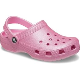 Crocs M&auml;dchen Clog &raquo;Classic Clog&laquo; Glitzerschuh, Babyschuh, Sommerschuh mit allover Schimmer rosa 24
