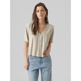 V&eacute;ro Moda Vero Moda Damen Kurzarmshirt &raquo;VMJESMILO 2/4 SHIRT WVN GA NOOS&laquo; mit V-Ausschnitt XS (34)