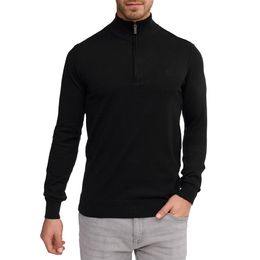 Troyer INDICODE "Lillamos", Herren, Gr. XL, schwarz, Strick, Obermaterial: 80% Baumwolle, 20% Polyamid, unifarben, normal, ohne Ausschnitt, Pullover Troyer