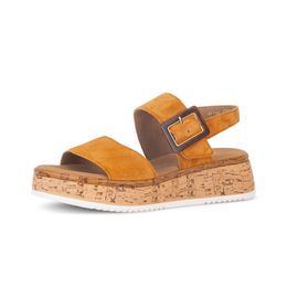 Plateausandaletten Gabor "Plateau Sandale", Damen, Gr. 43, orange, Schuhe