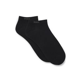 Sneakersocken BOSS "2P AS Colours CC", Herren, Gr. 43-46, schwarz (2x schwarz), Baumwolle, Elasthan, Materialmix, Polyamid, elastisch, Socken Sneakersocken