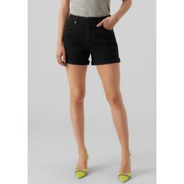 V&eacute;ro Moda Jeansshorts VERO MODA "VMZURI HR LOOSE SHORTS MIX NOOS", Damen, Gr. XS (34), N-Gr, schwarz, Denim/Jeans, Obermaterial: 80% Baumwolle, 20% Polyester, Jeans Jeansshorts